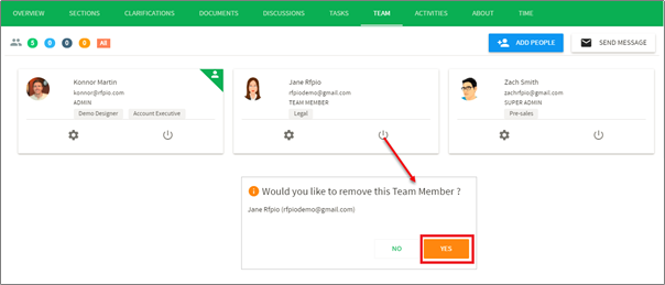 Adding and Removing Users from a Project Team – Home