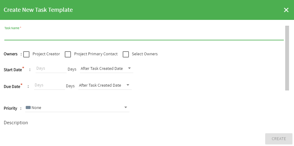 Creating Task Templates – Home
