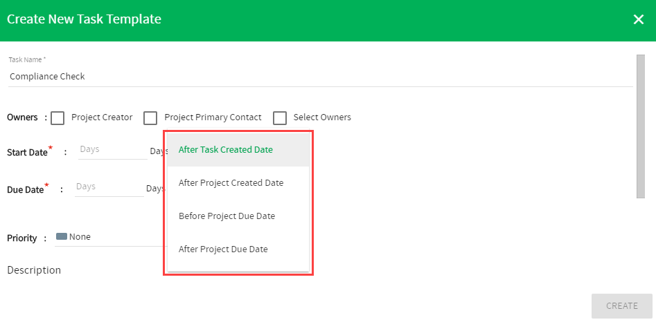 Creating Task Templates – Home