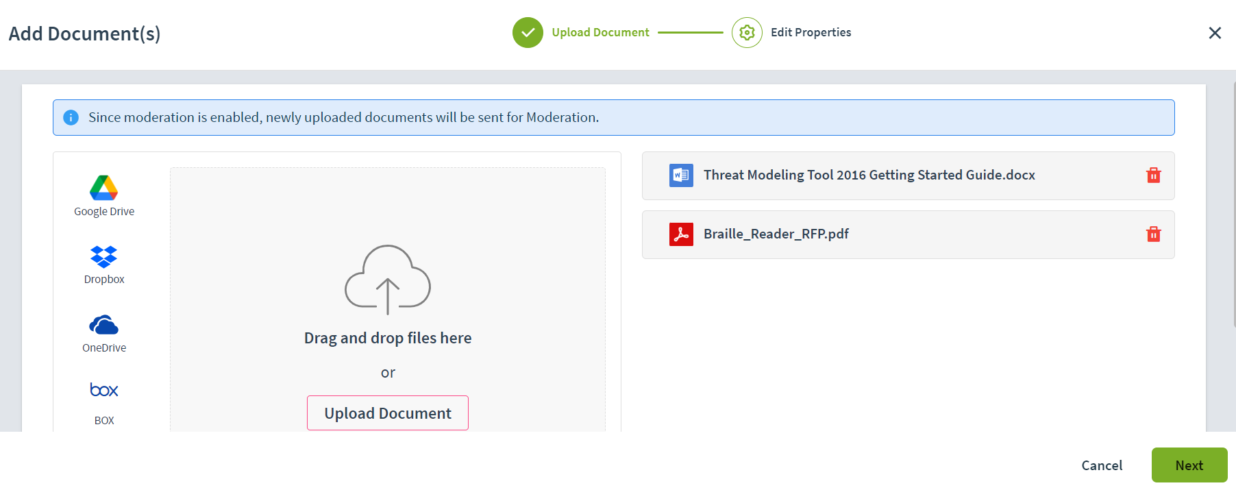 Uploading content to the Content Library – Home