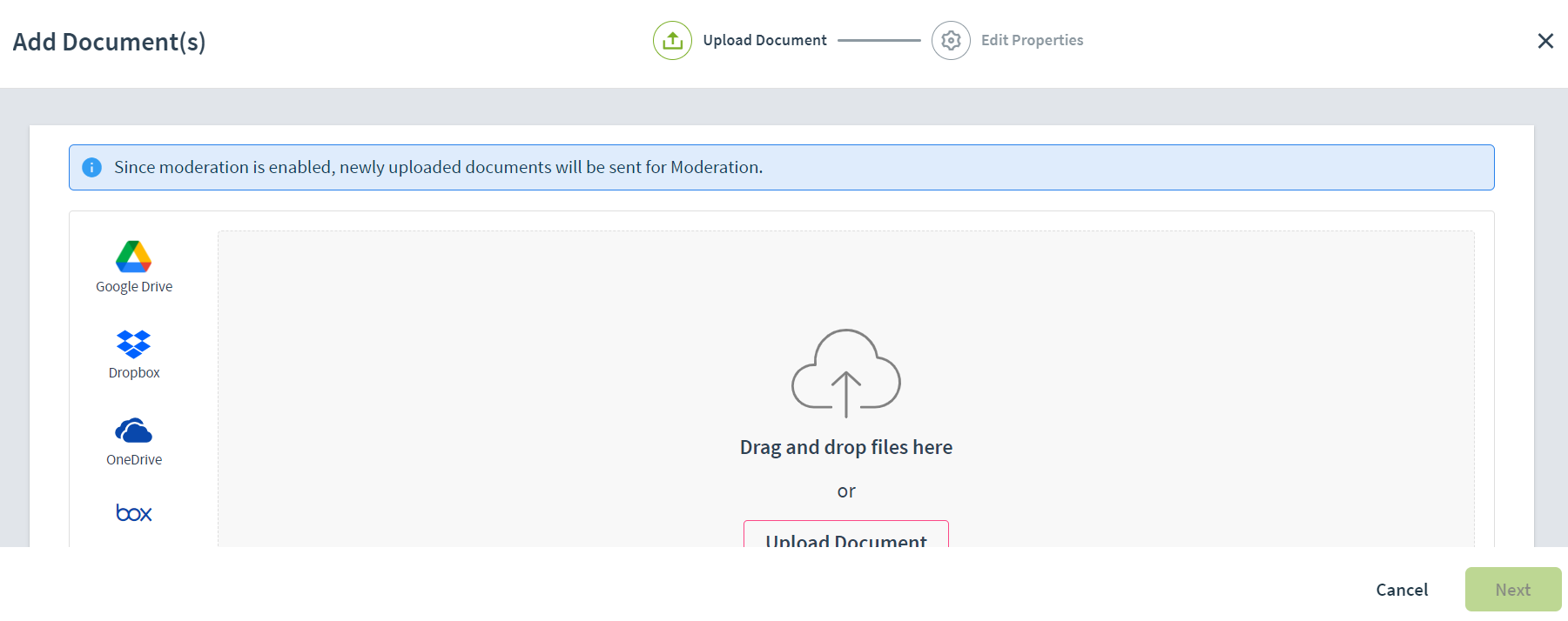 Uploading content to the Content Library – Home