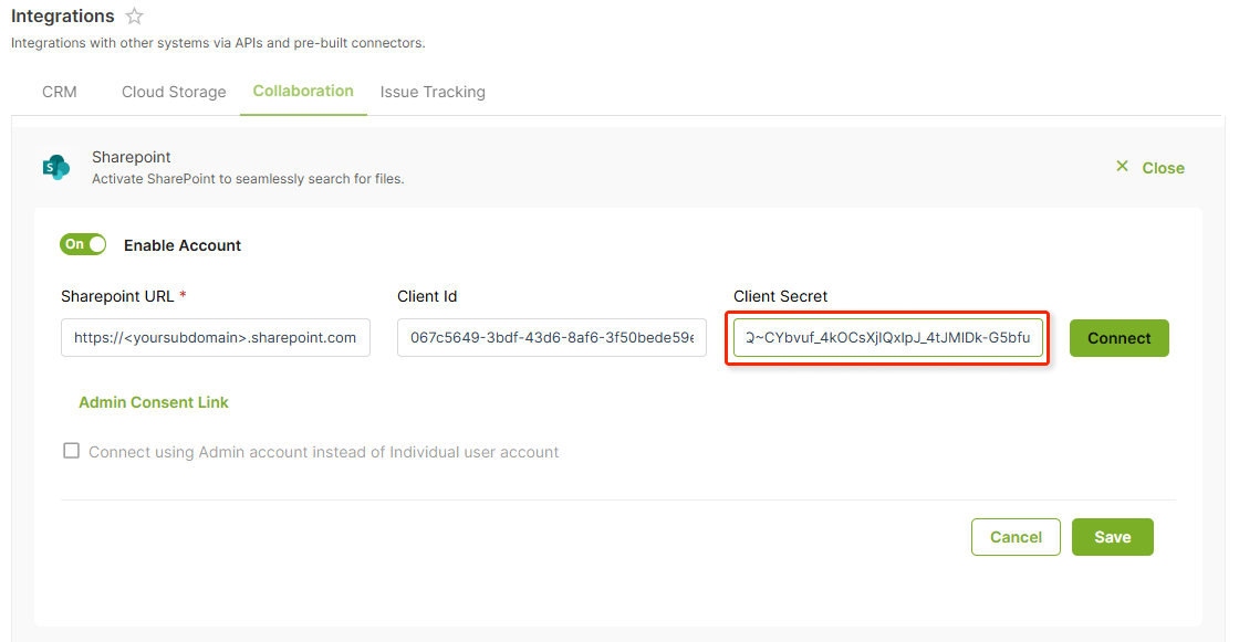 Connecting to SharePoint in Responsive with a Client ID and Secret Key ...